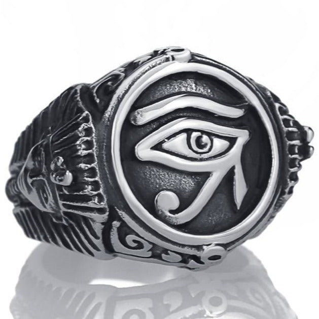 Egyptian Ring - Horus Eye & Pharaoh Head – Egypt Jewelry®
